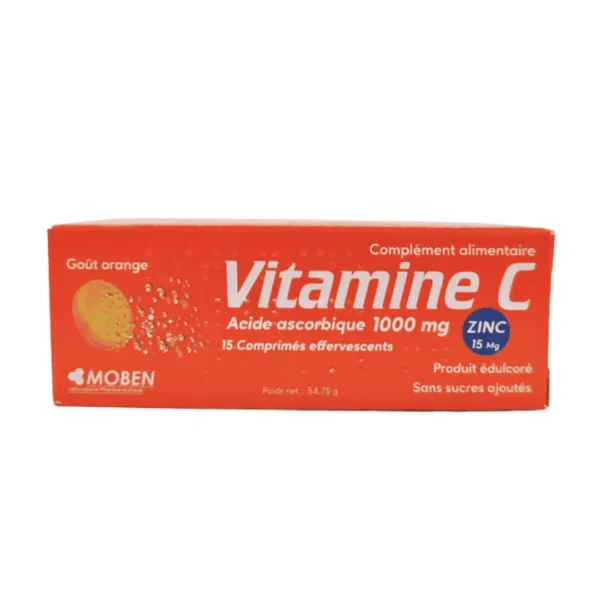 Moben Vitamine C+Zinc 1000mg/15mg B/20 Comprimés Effervescents - H&O ...